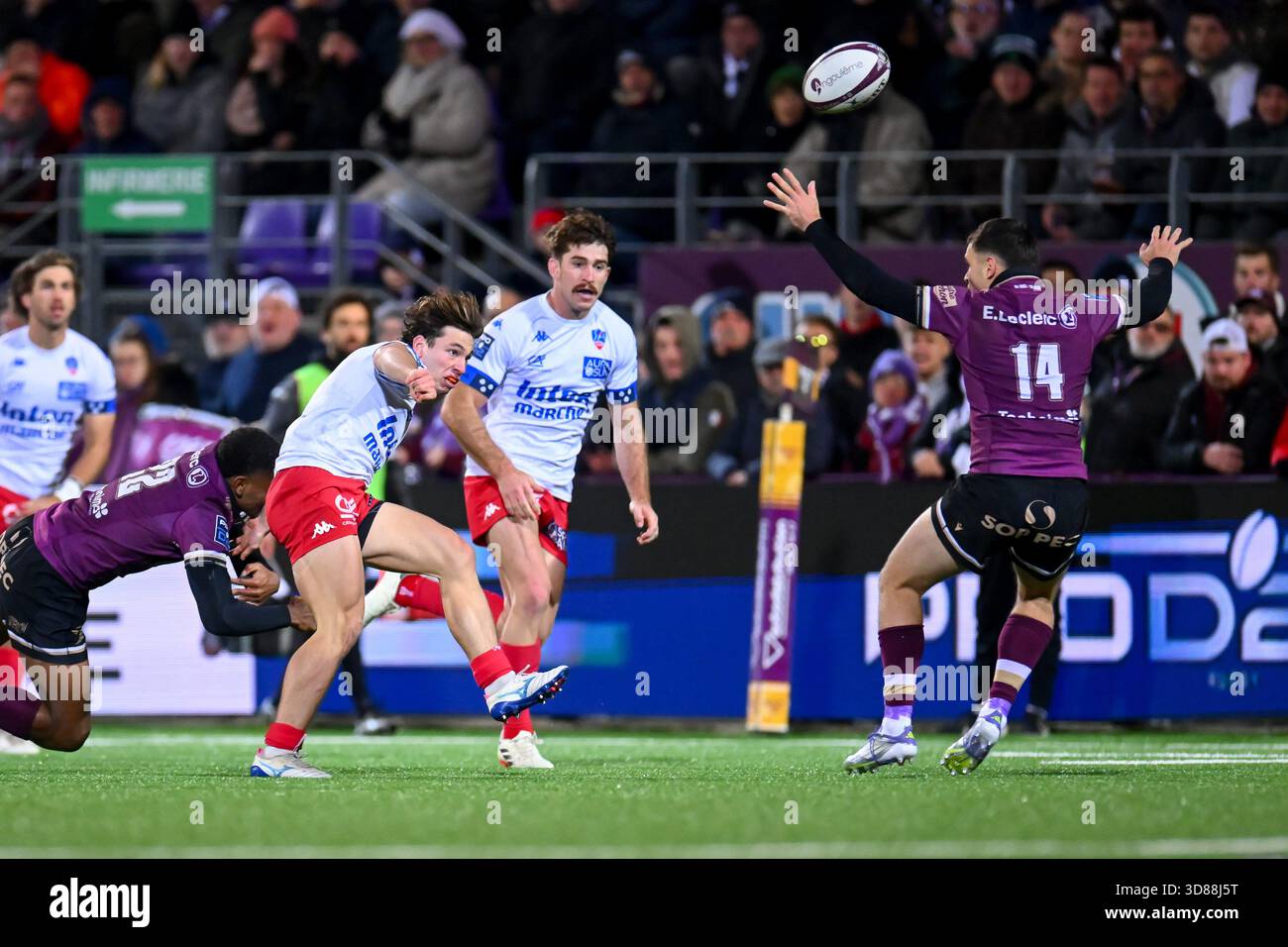 Boris Hadinegoro of Aurillac during the Pro D2 match between Soyaux and ...