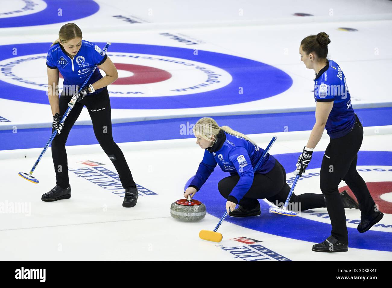Sophie Sinclair, Sophie Jackson and Jennifer Dodds of Scotland compete ...