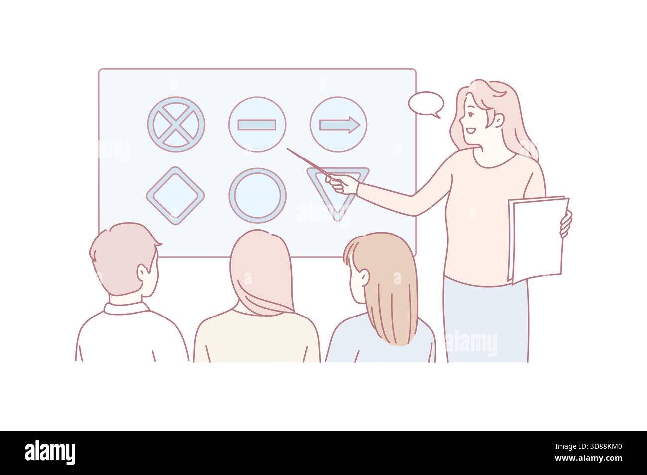 Children facing classroom Stock Vector Images - Alamy
