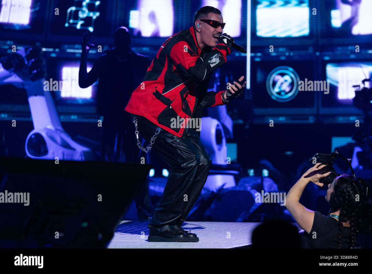 Fabio Bartolo Rizzo aka Marracash performs live at Palasele during the Marra Palazzi25 Tour ...