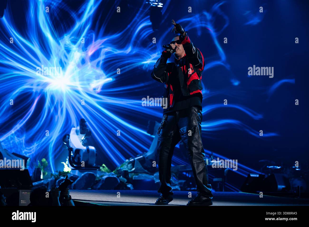 Fabio Bartolo Rizzo aka Marracash performs live at Palasele during the Marra Palazzi25 Tour ...
