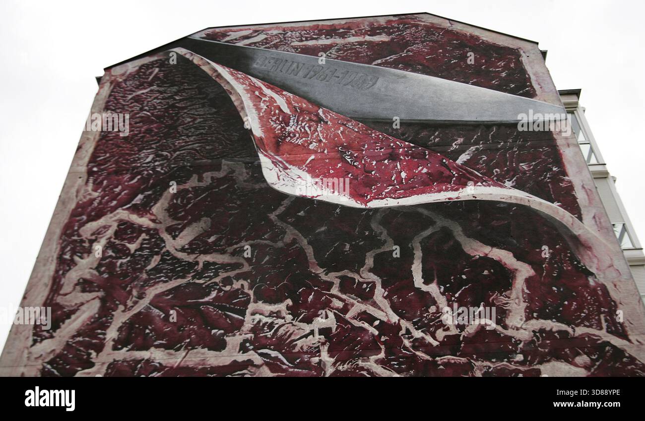 Berlin, Germany. Steak mural, Berlin 1961-1989. Large mural created by ...