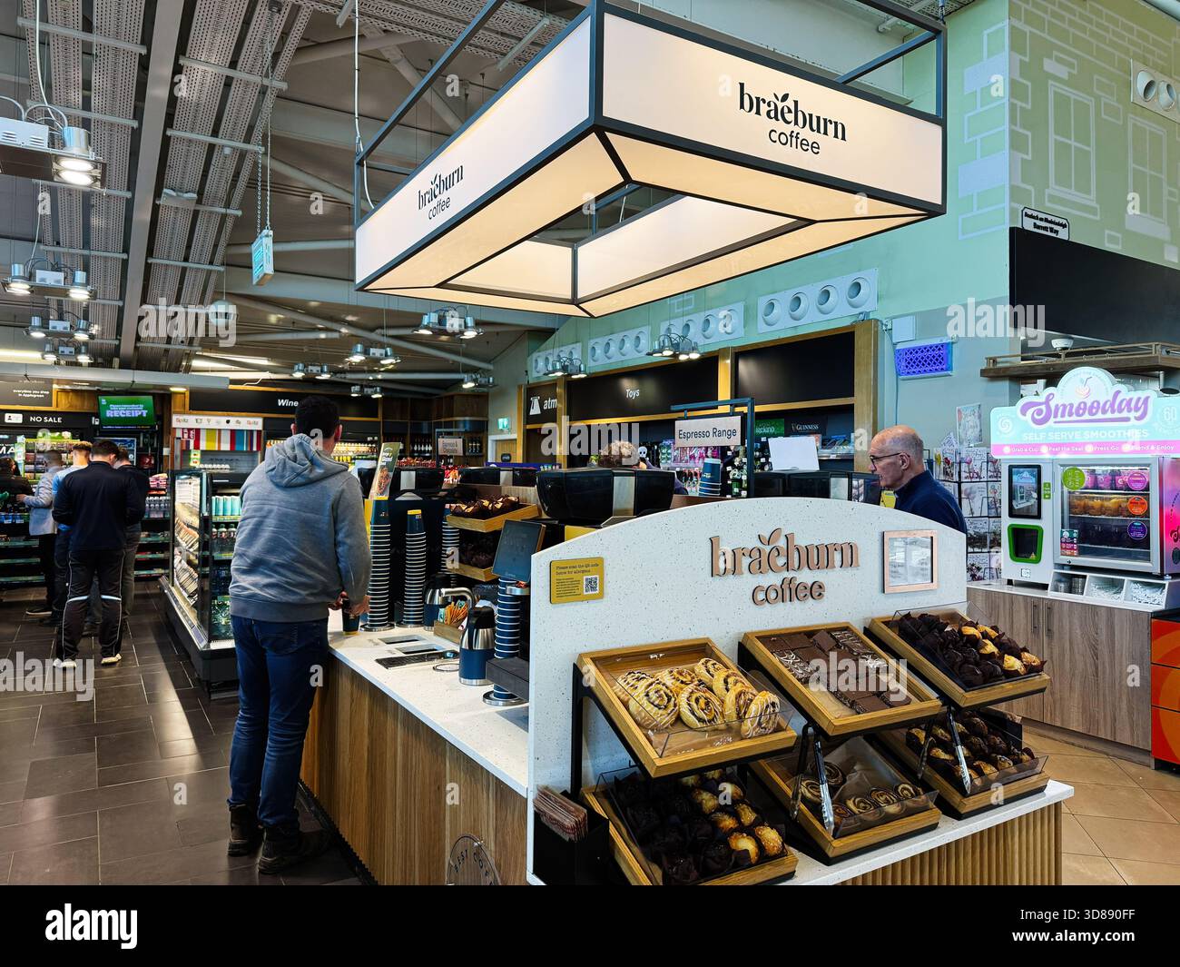 Dublin, Ireland - October 21, 2025: Busy cafe counter in an Irish ...