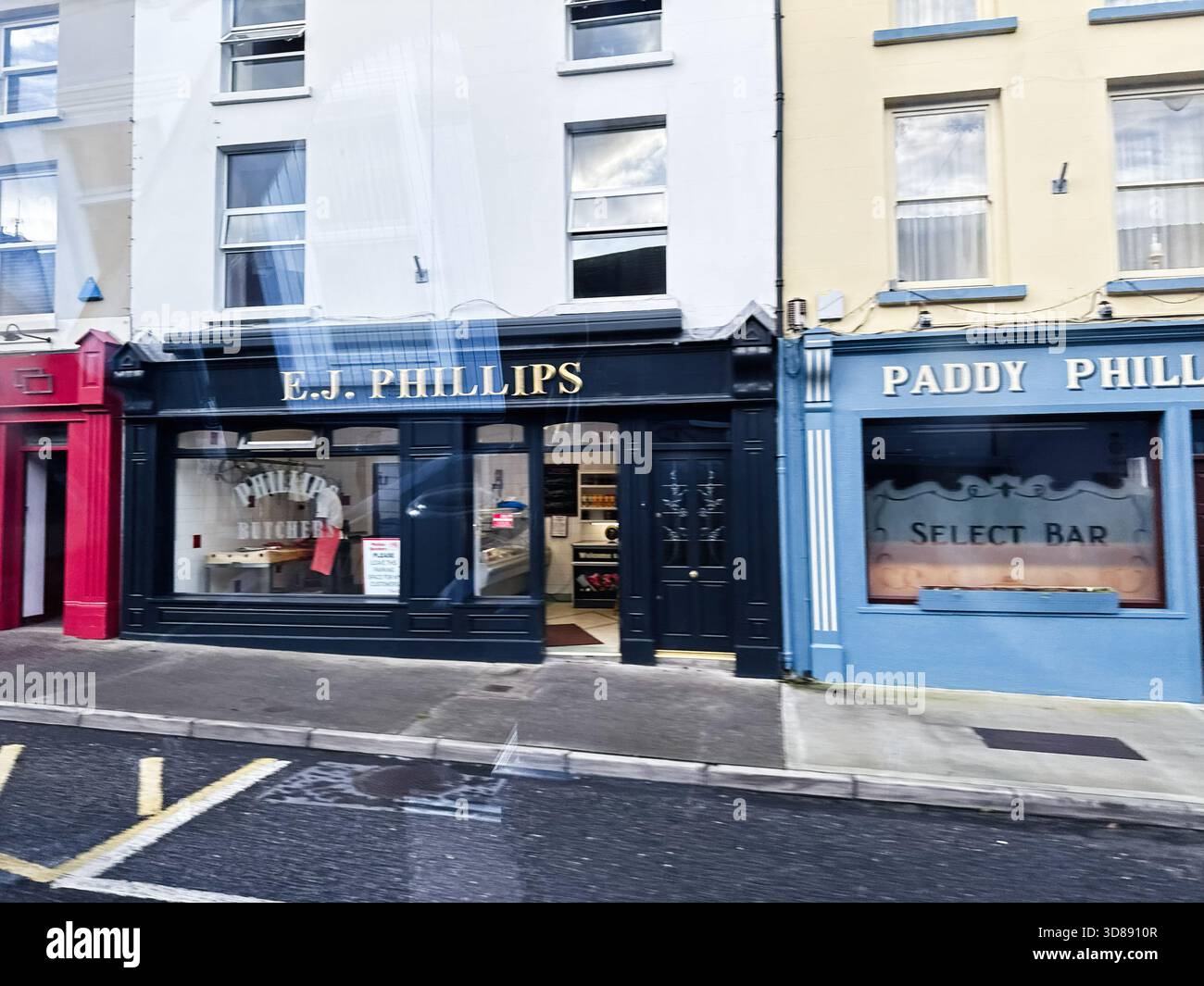 Castlerea, Ireland - October 21, 2025: Historic storefronts in Ireland ...