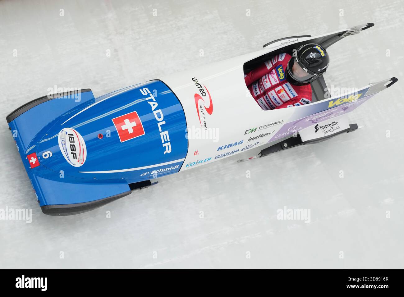 Melanie Hasler of Switzerland speeds down the track during the women's ...