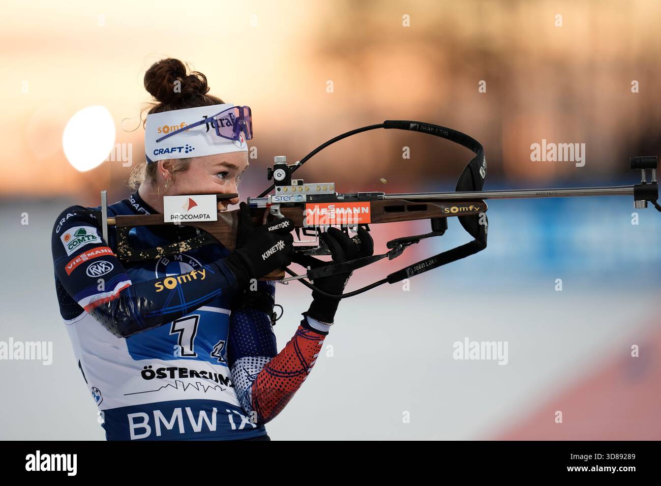 France's Lou Jeanmonnot in action during the women's relay competition ...