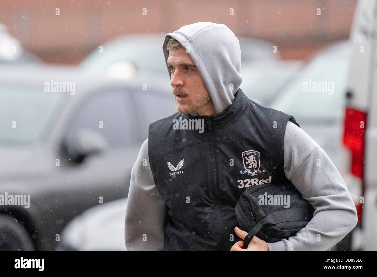 Riley McGree of Middlesbrough arrives for the Sky Bet Championship ...