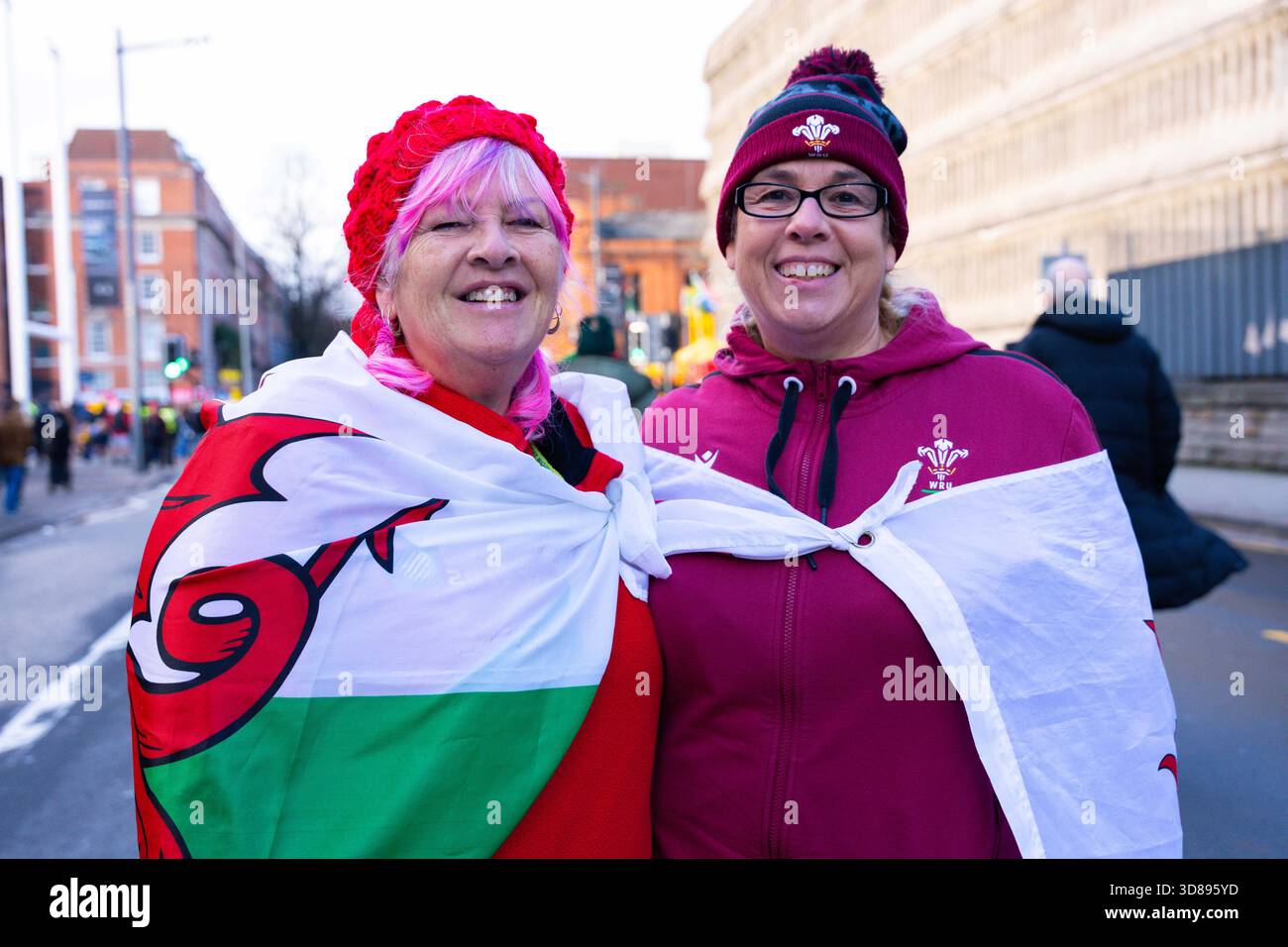 Welsh fans on Westgate Street, ahead of the Quilter Nations Series 2025 ...
