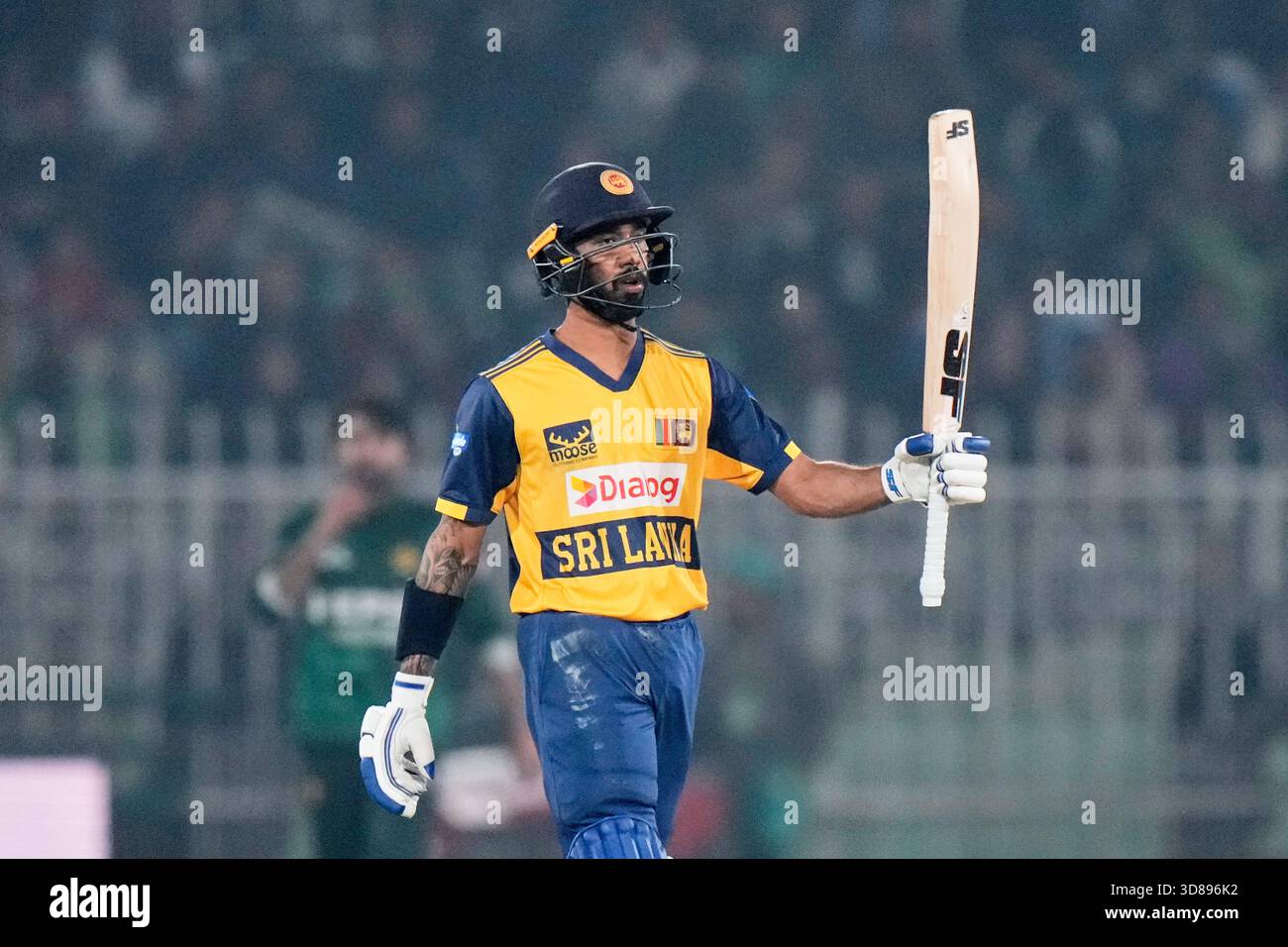 Sri Lanka's Kamil Mishara celebrates after his fifty runs during the ...