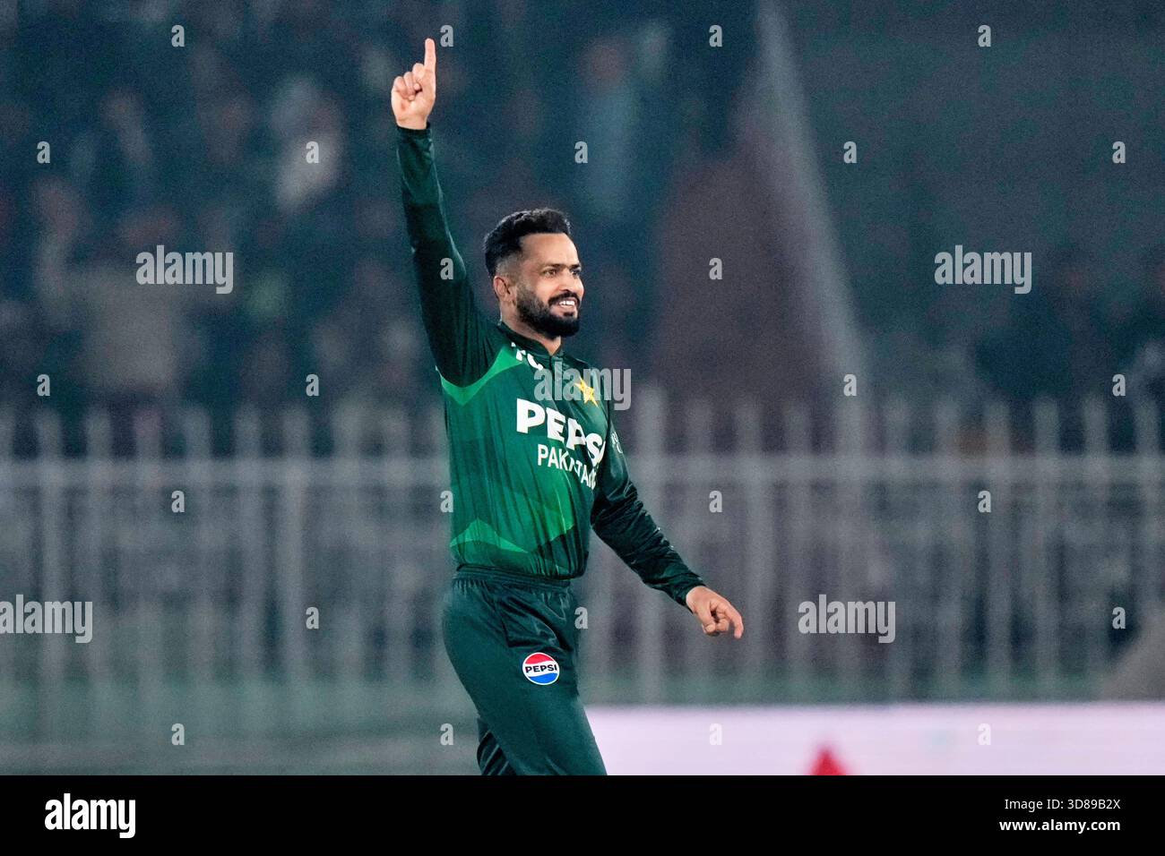 Pakistan's Mohammad Nawaz celebrates after the dismissal of Sri Lanka's ...