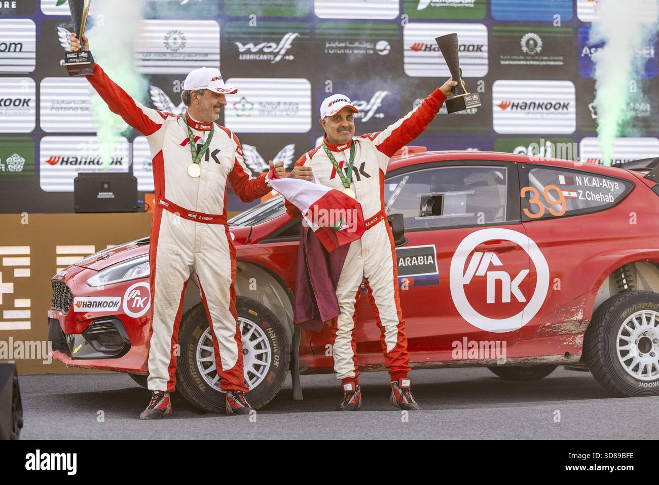 Nasser Khalifa AL-ATYA Ziad CHEHAB, Ford Fiesta MK2 Rally2, podium, portrait during the 2025 ...