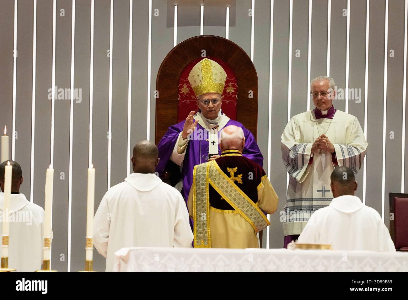 Pope Leo XIV celebrates a Mass at the Volkswagen Arena, in Istanbul ...