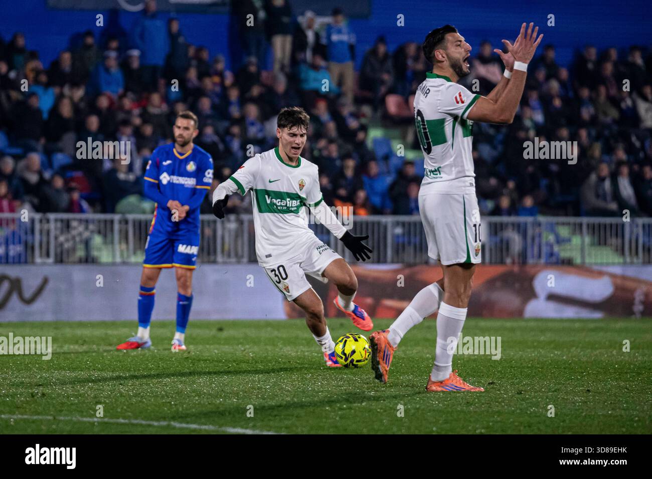 Spanish La Liga EA Sports soccer match Getafe vs Elche at Coliseum ...