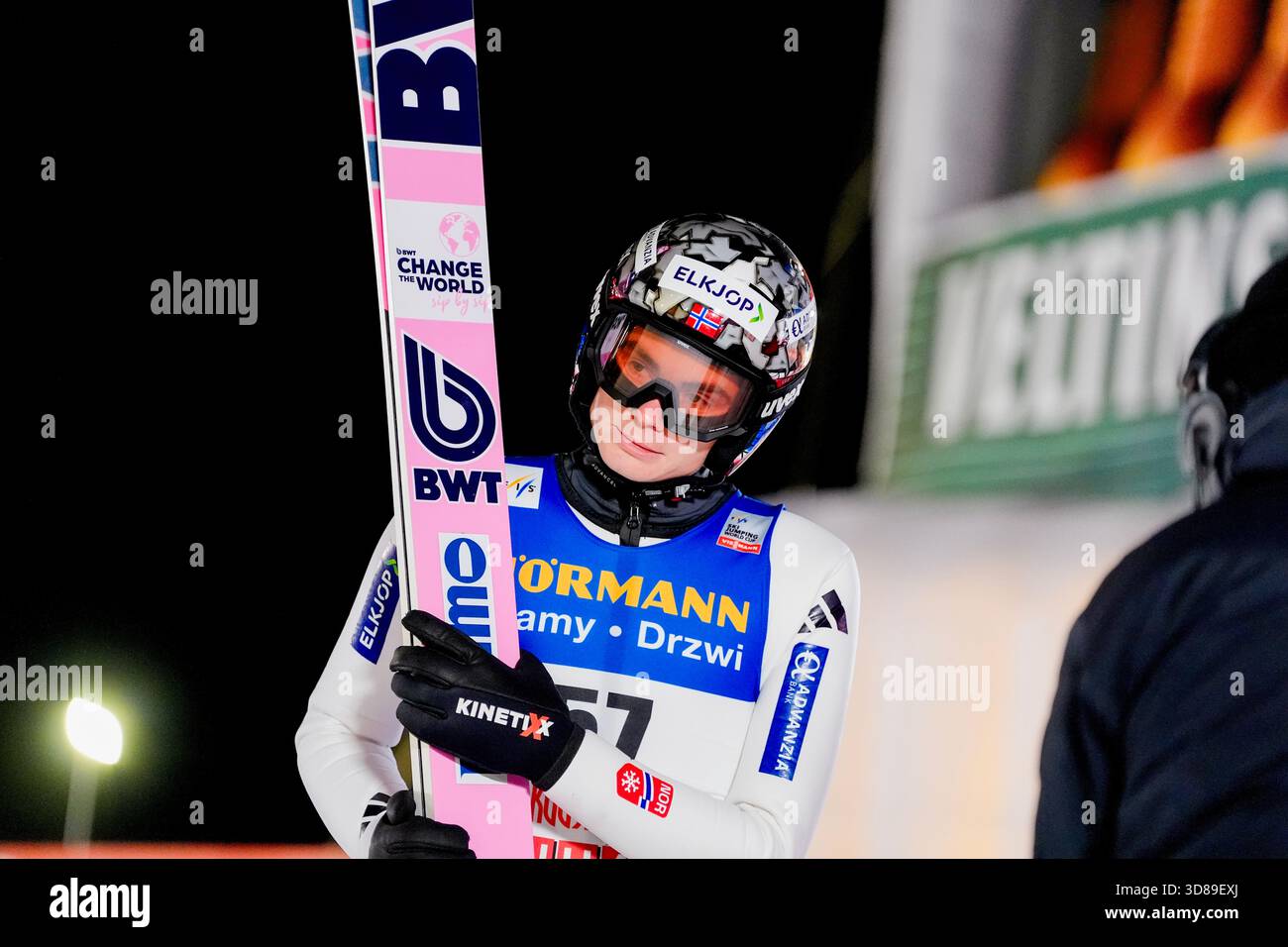 Ruka, Finland 20251129. Marius Lindvik during the big hill jump in Ruka ...