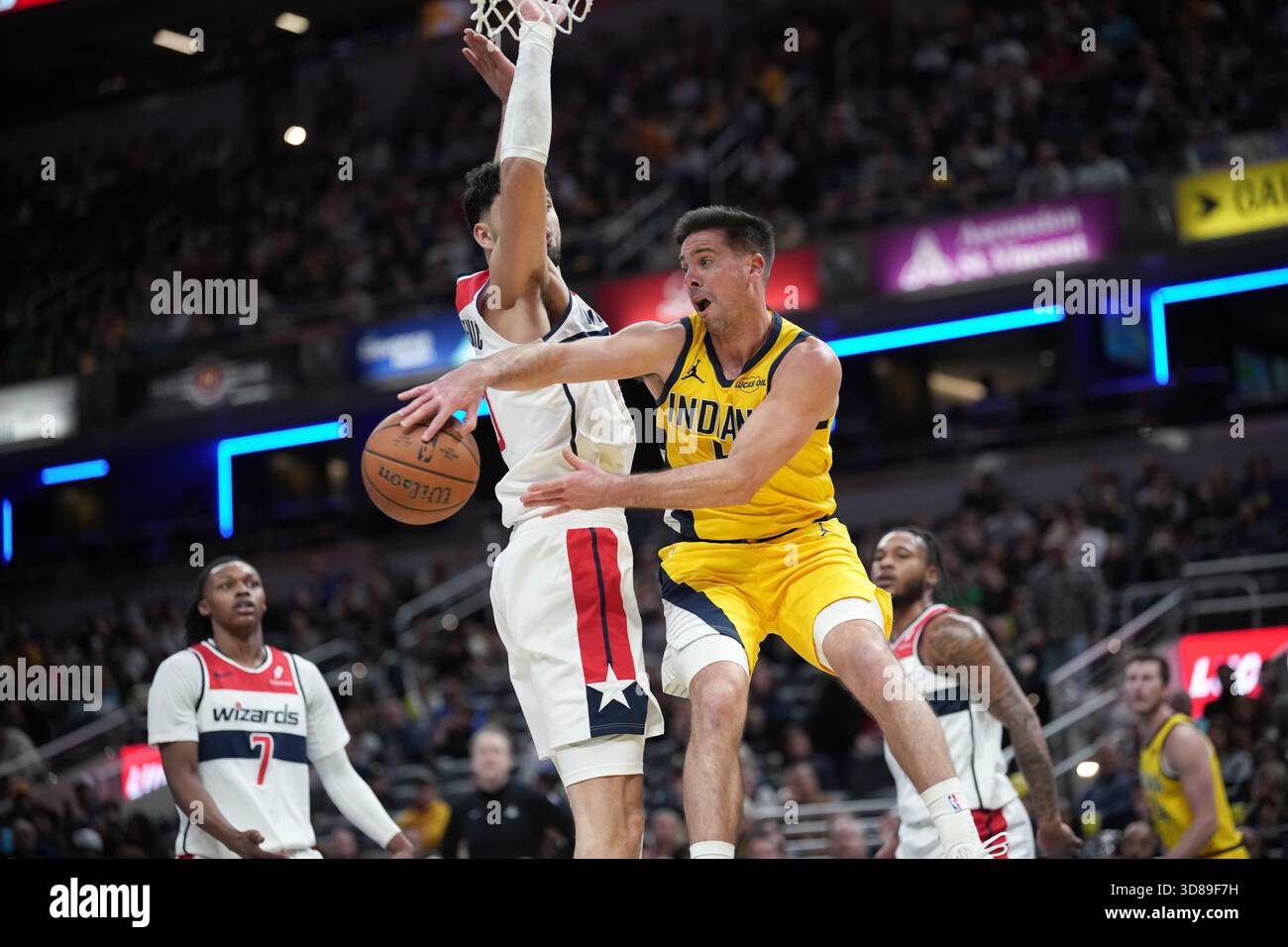 Indiana Pacers guard T.J. McConnell (9) in action during an NBA Cup ...