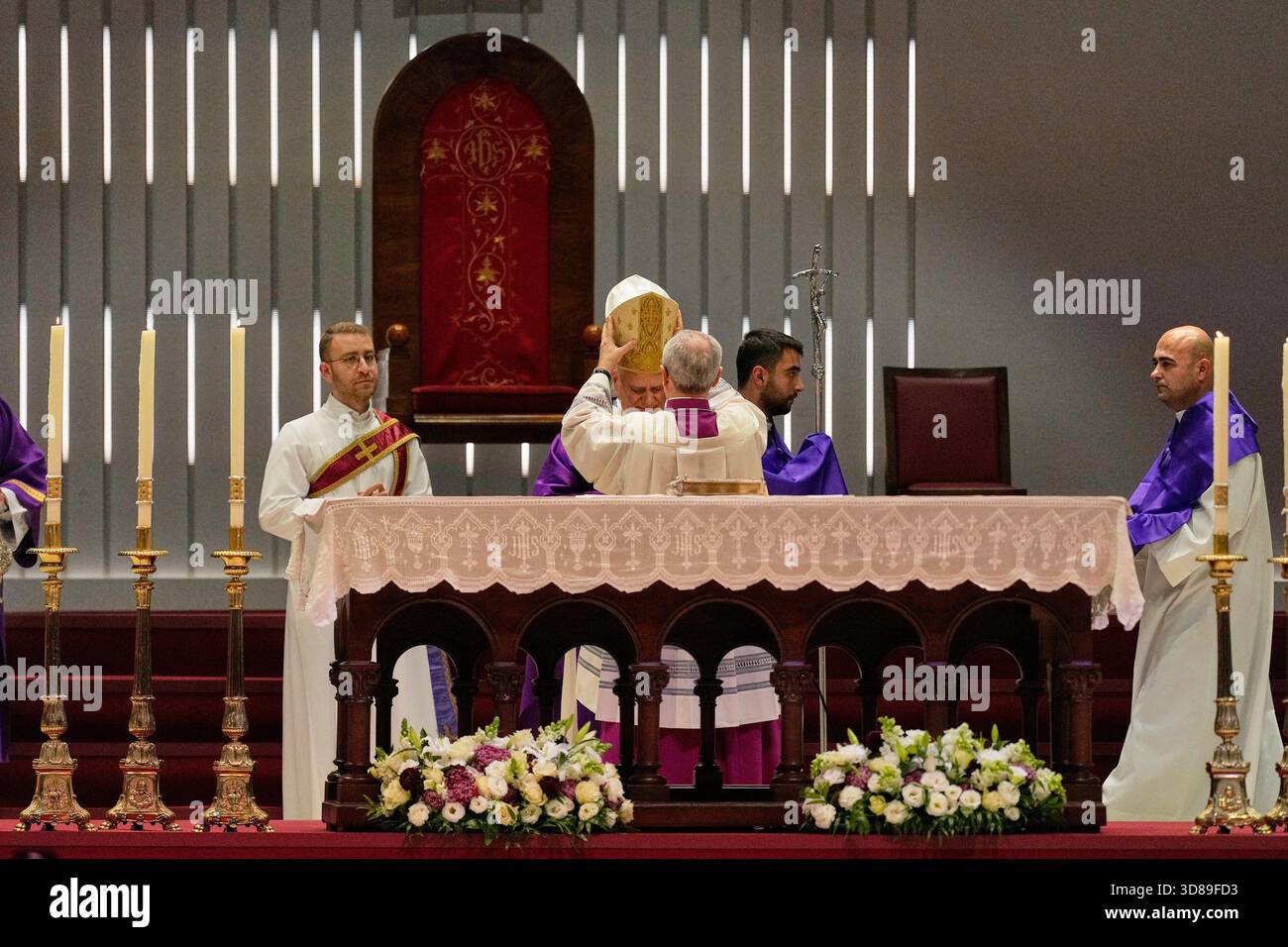 Pope Leo XIV celebrates a Mass at the Volkswagen Arena, in Istanbul ...