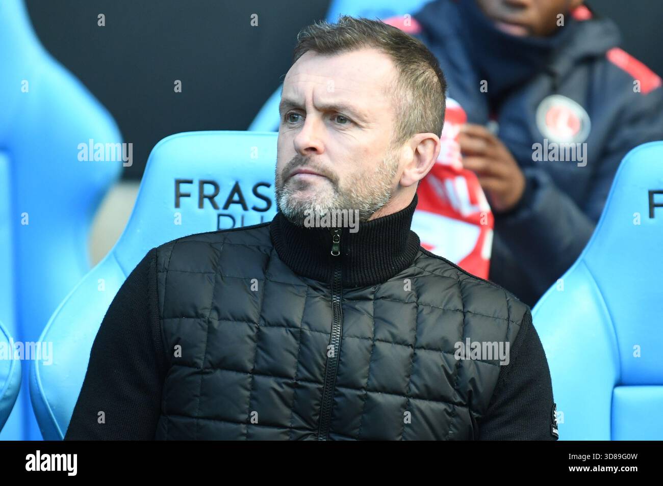 Coventry, England. 29th Nov 2025. Nathan Jones before the Sky Bet EFL Championship fixture ...