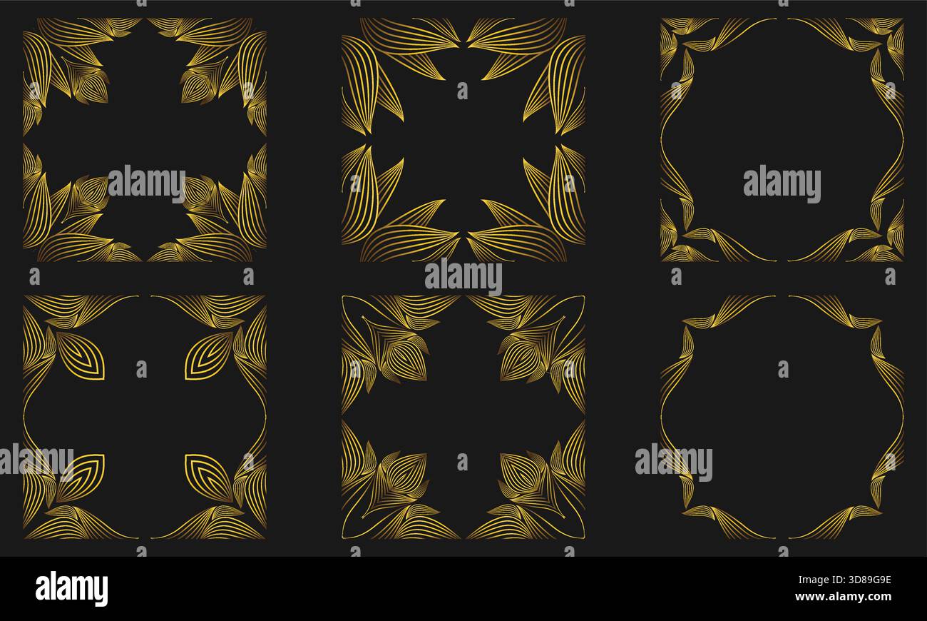 Golden frame in line Stock Vector Images - Alamy