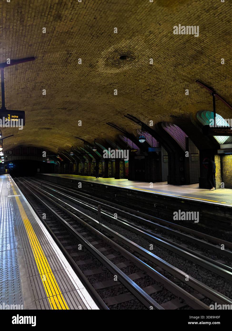 Empty Platform and Tracks of a Historic London Underground Station with ...