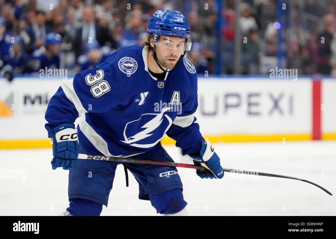 Tampa Bay Lightning left wing Brandon Hagel (38) against the Calgary ...