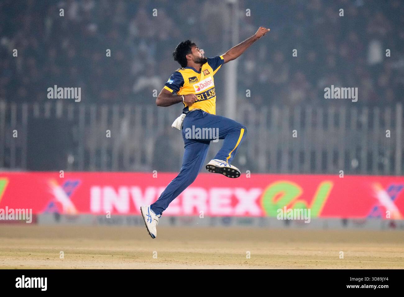 Sri Lanka's Eshan Malinga celebrates after taking the wicket of ...