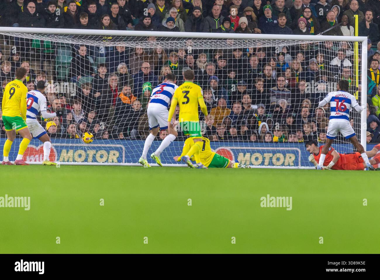 Rumarn Burrell of Queens Park Rangers scores his team's first goal ...