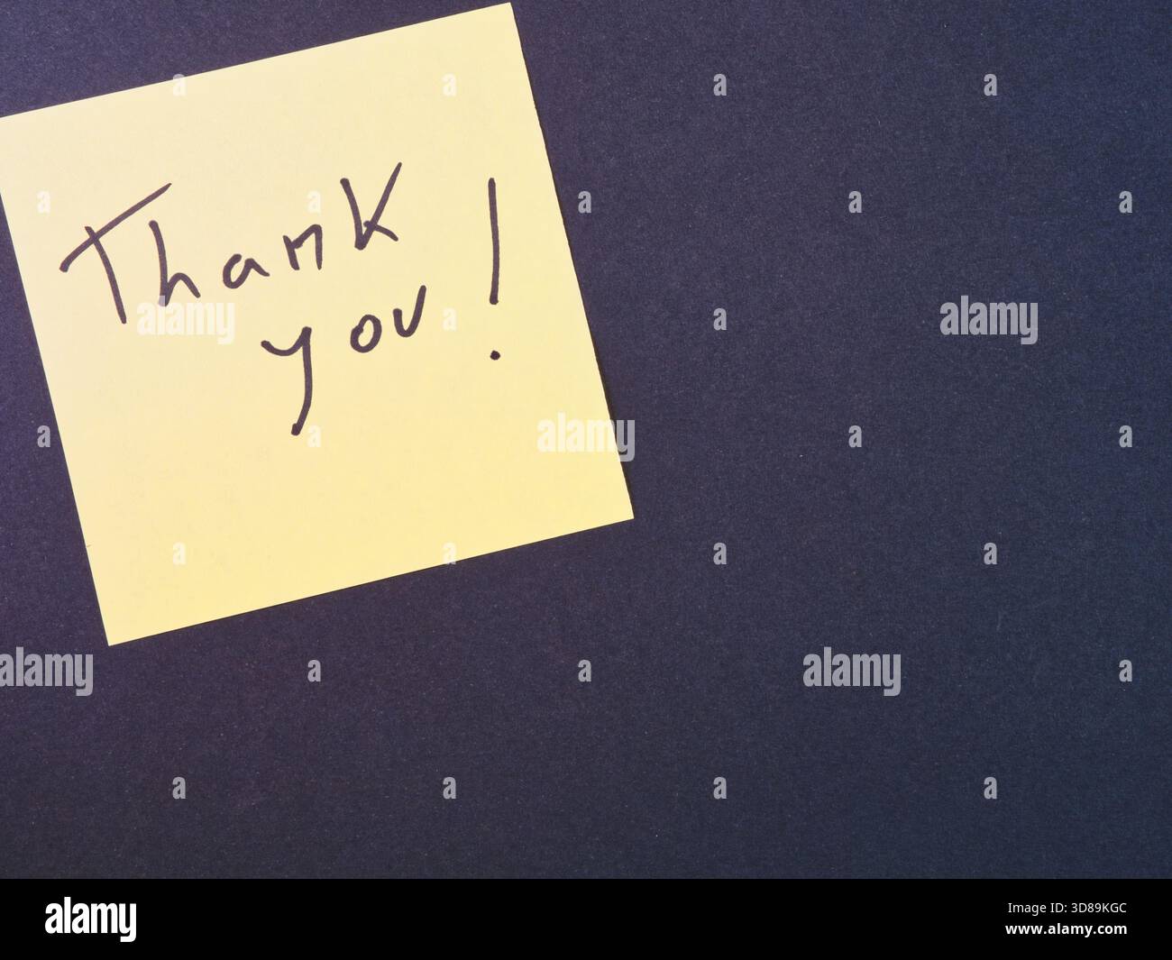 Thank You Sticky Note on Dark Background - Bright yellow sticky note ...