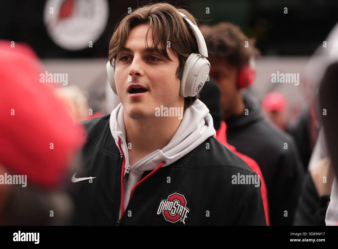 Ohio State Buckeyes quarterback Julian Sayin arrives before an NCAA ...