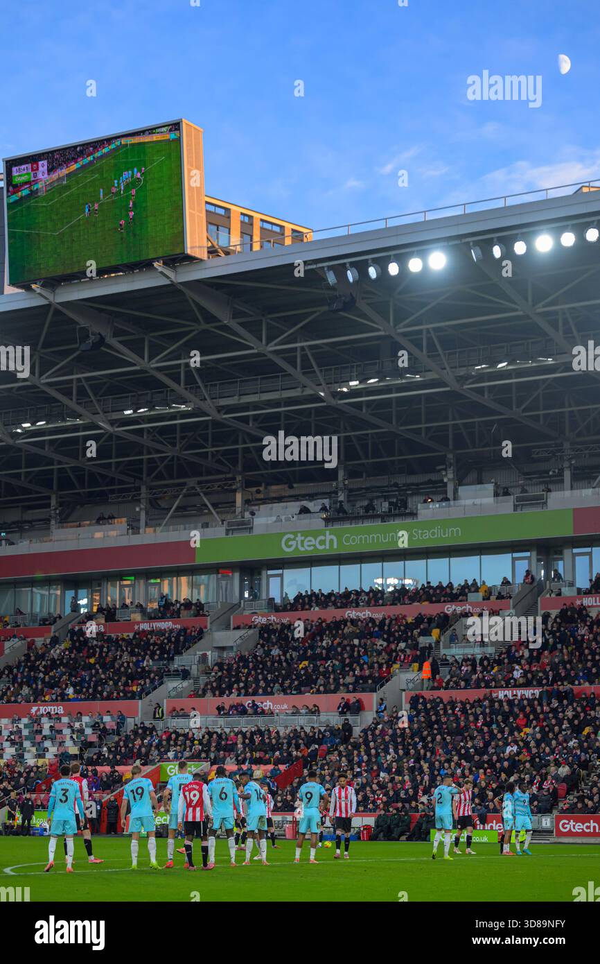 General game play during the Premier League game between Brentford vs ...