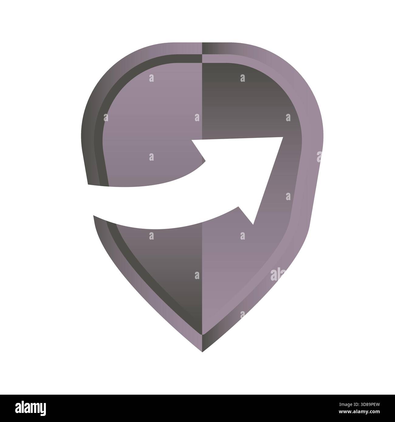 Grey shield icon. Arrow direction symbol. Motion path Vector. Forward ...