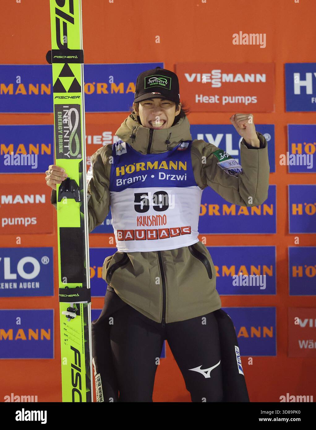 NIKAIDO Ren of Japan reacts during ski jumping men individual HS142 ...