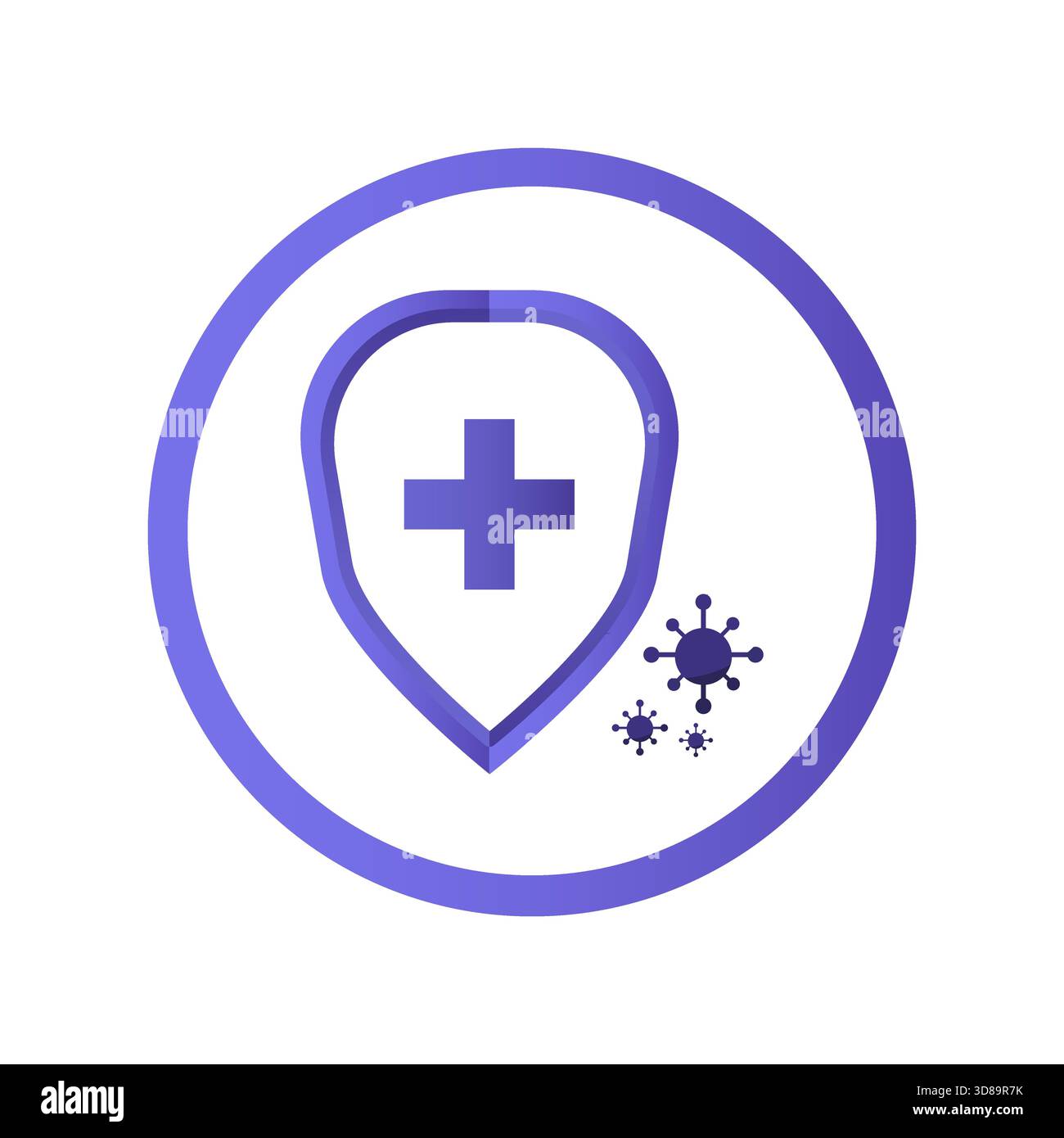 Blue shield icon. Medical cross symbol. Virus protection Vector. Health ...