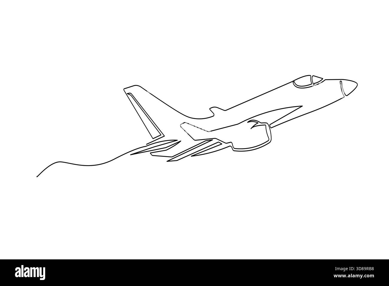 Airplane continuous single line art overhead view journey path Stock ...