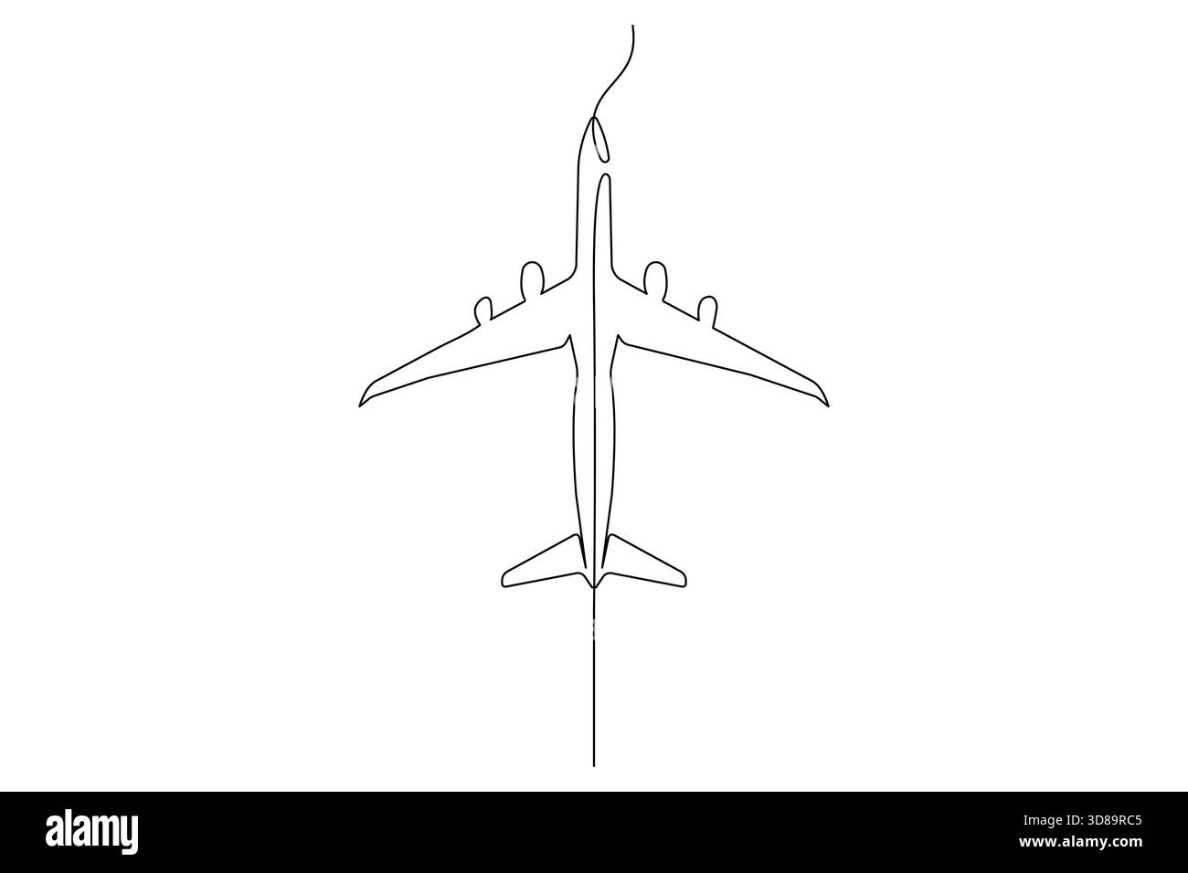 Airplane continuous single line art overhead view journey path Stock ...