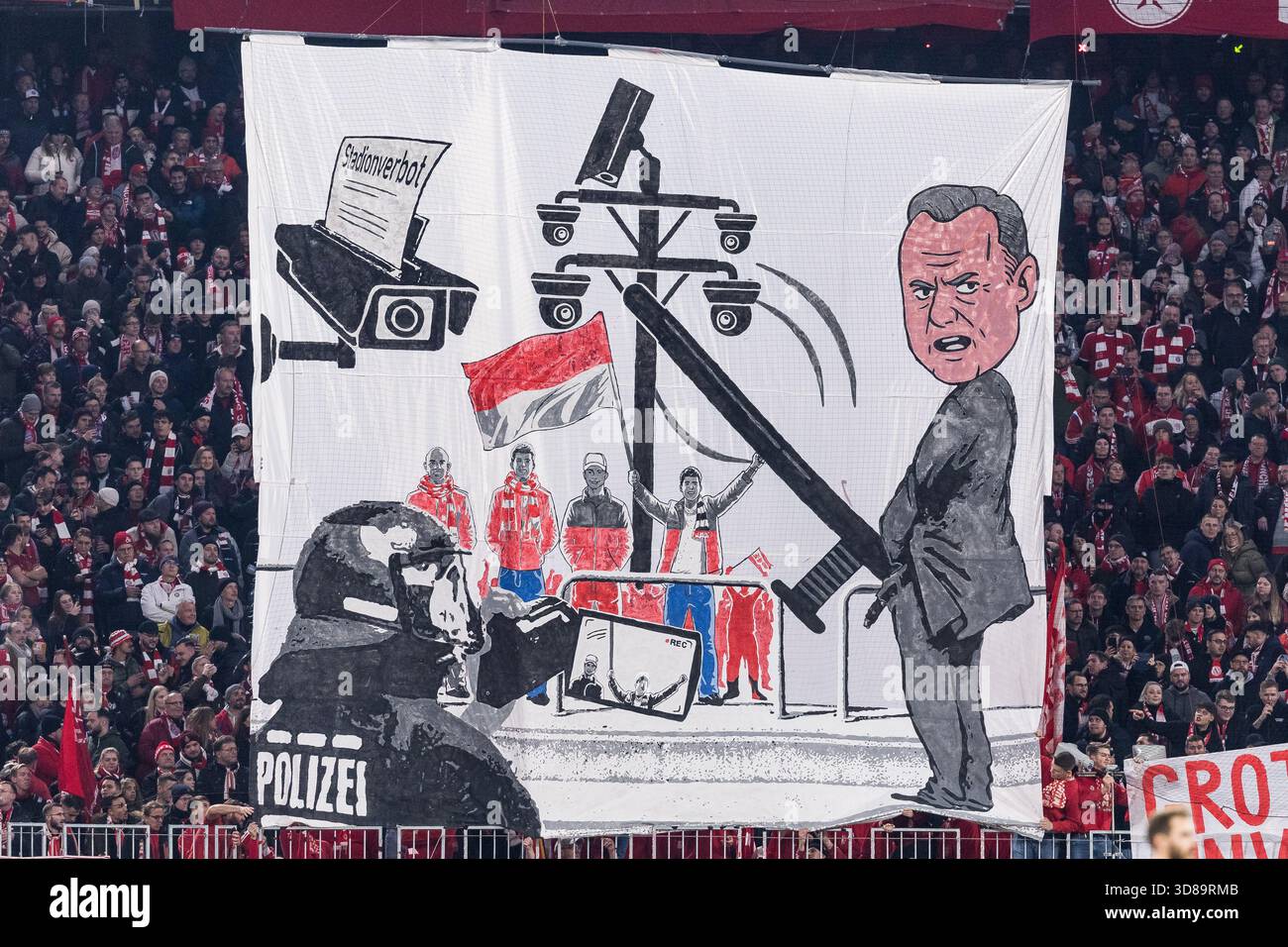 MUNICH, GERMANY - NOVEMBER 29: Fan banner FC FC Bayern Munich Grote ...