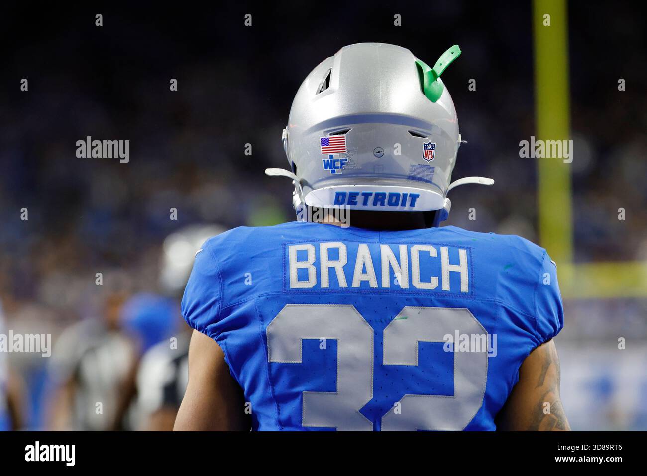 Detroit Lions safety Brian Branch (32) looks on against the Green Bay ...