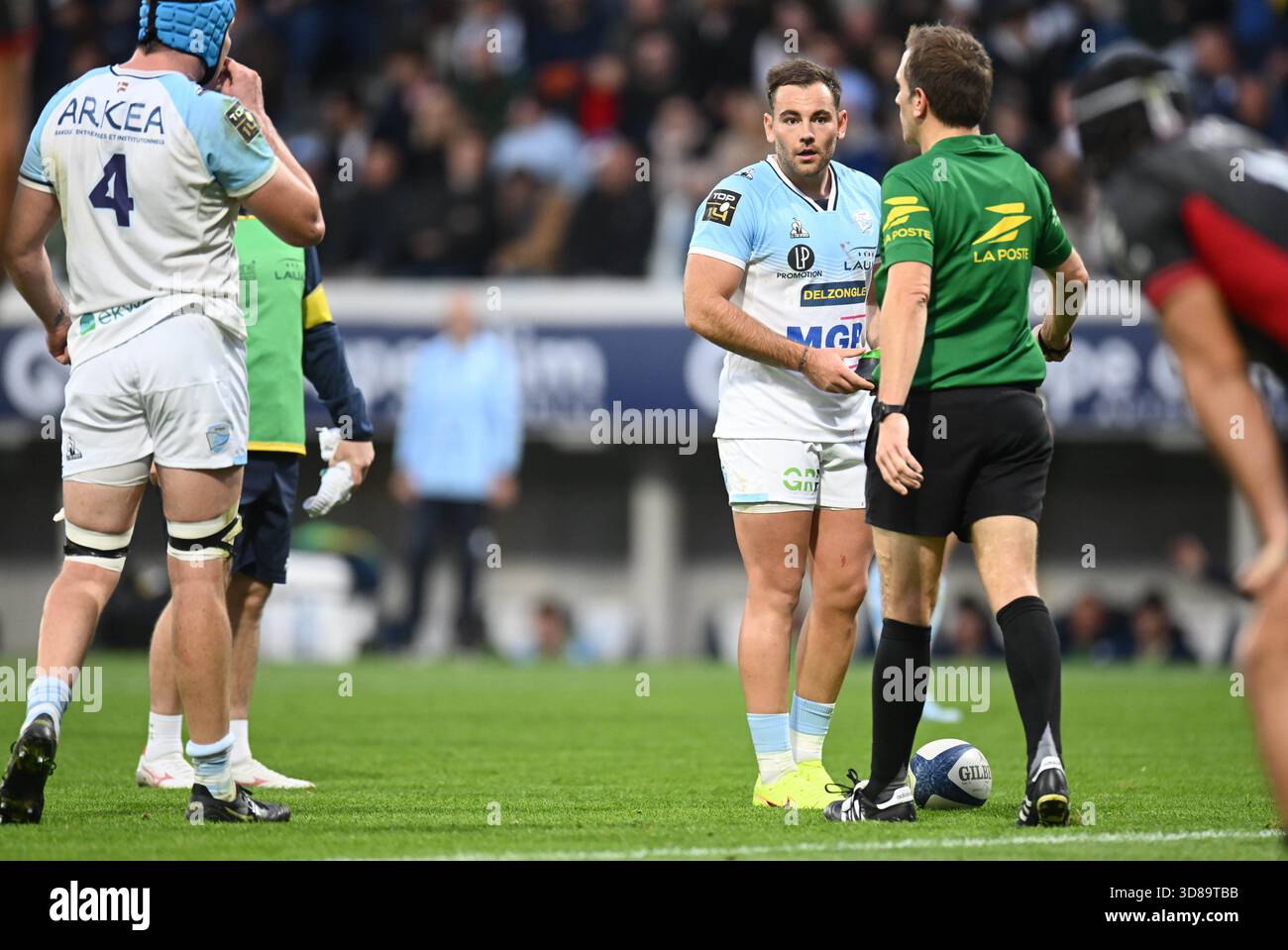 Joris Segonds of Bayonne during the Top 14 match between Bayonne and ...