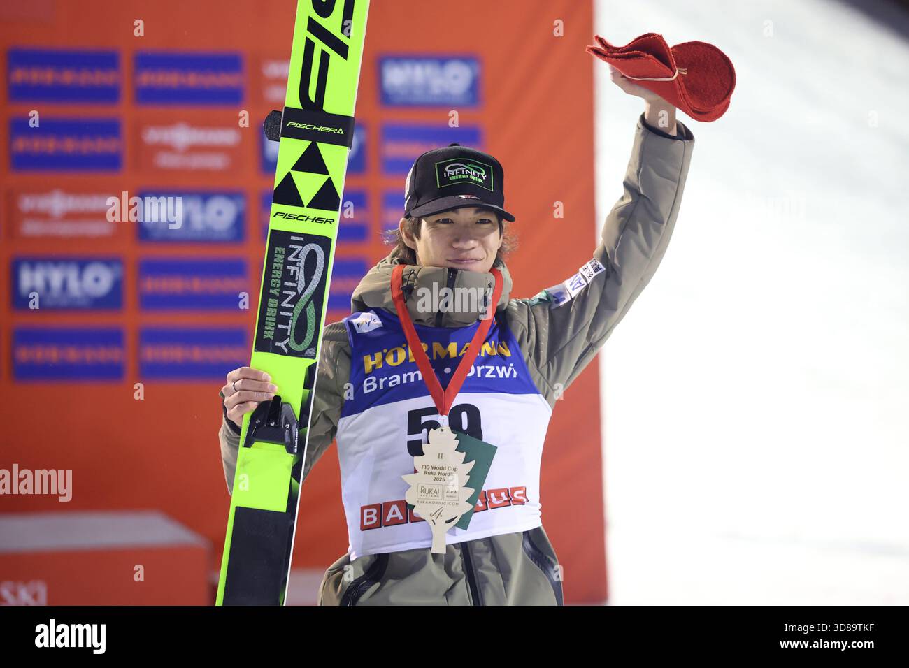 NIKAIDO Ren of Japan reacts during ski jumping men individual HS142 ...