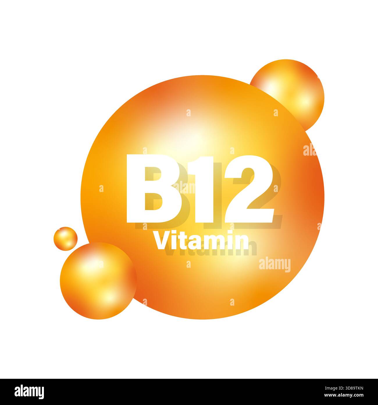 Vitamin B12 icon. Orange sphere vector. Health care symbol. Medical ...