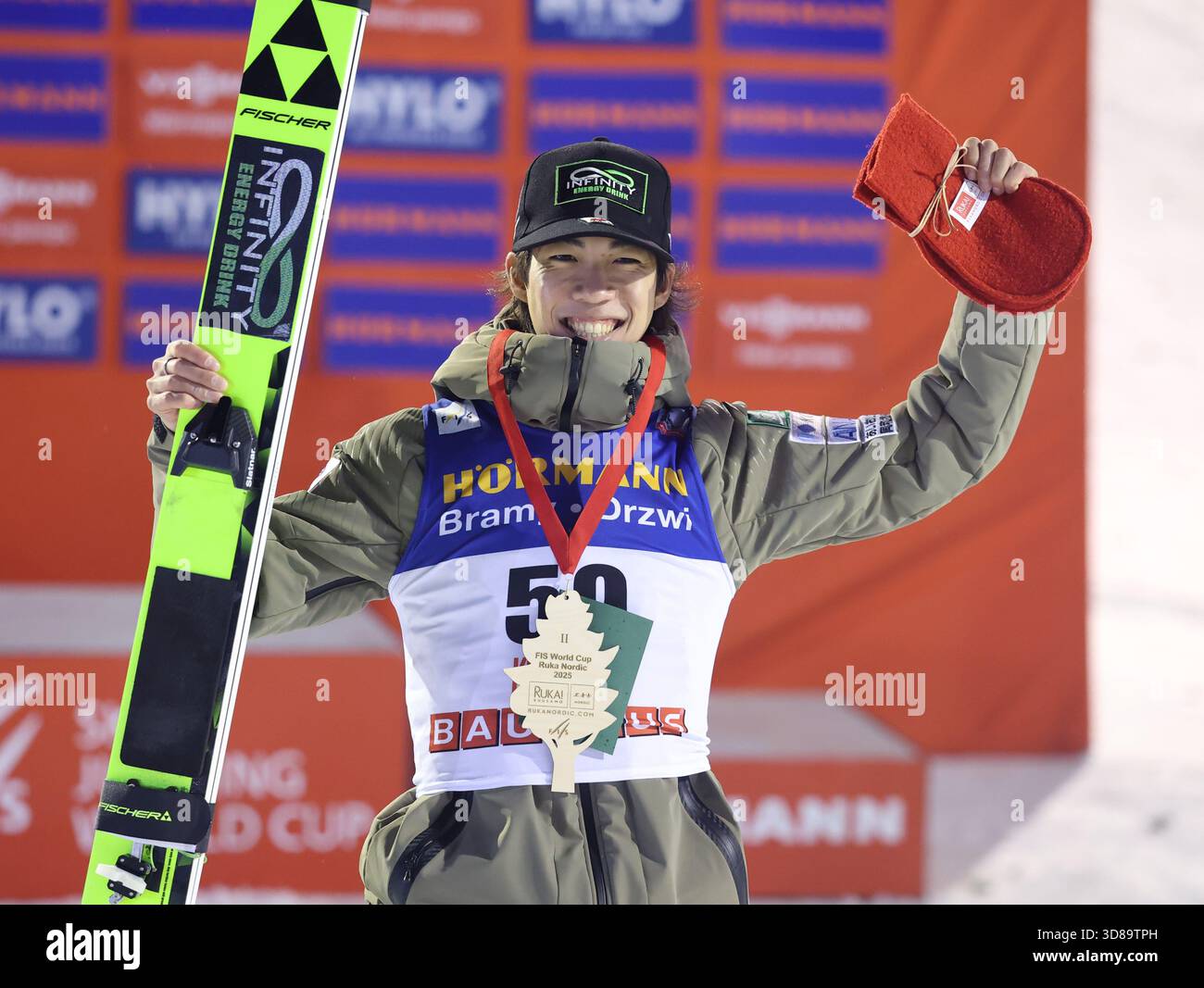 NIKAIDO Ren of Japan reacts during ski jumping men individual HS142 ...
