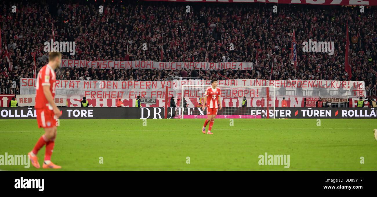 Fans supporters Bayern with banner Munich, November 29, 2025, football ...