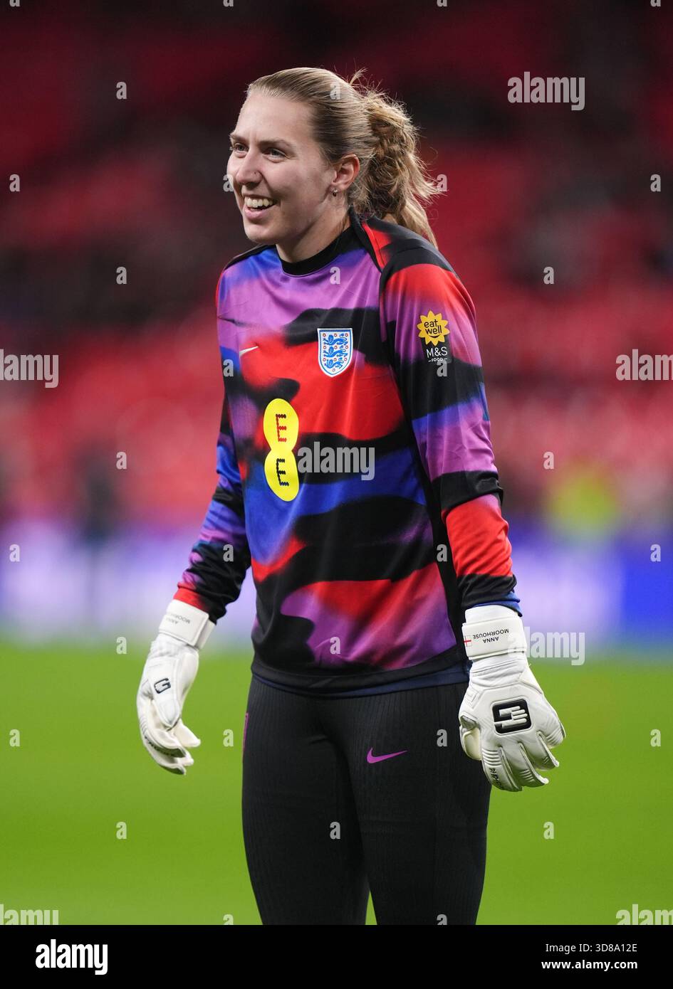 England goalkeeper Anna Moorhouse warming up before the women's ...