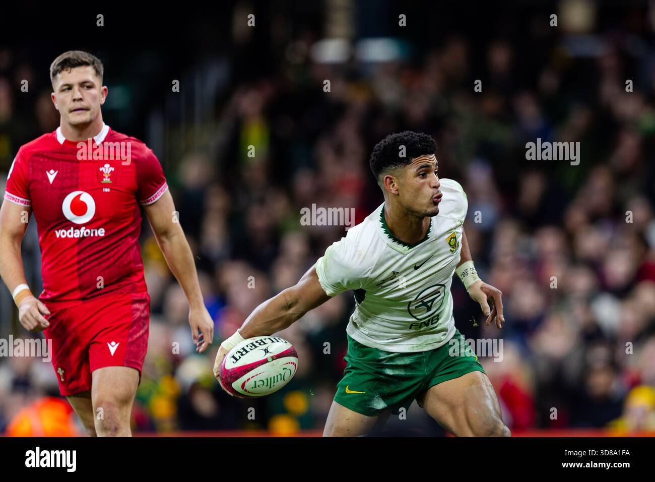 Cardiff, Wales, UK, 29 November 2025. Sacha Feinberg-Mngomezulu of ...