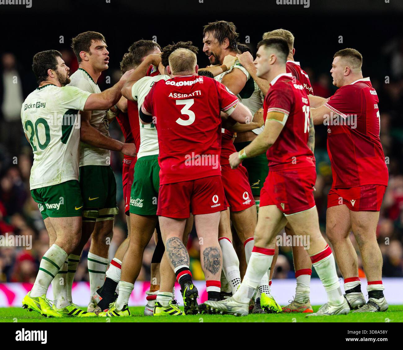 Cardiff, Wales, UK, 29 November 2025. Eben Etzebeth of South Africa is ...