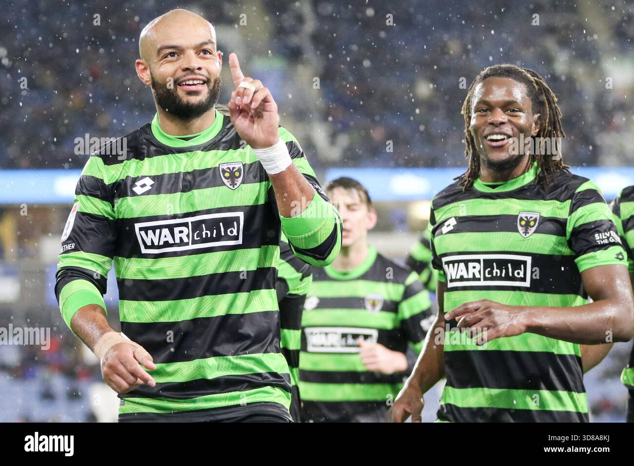 Ryan Johnson (6 AFC Wimbledon) celebrates his goal during the EFL Sky ...