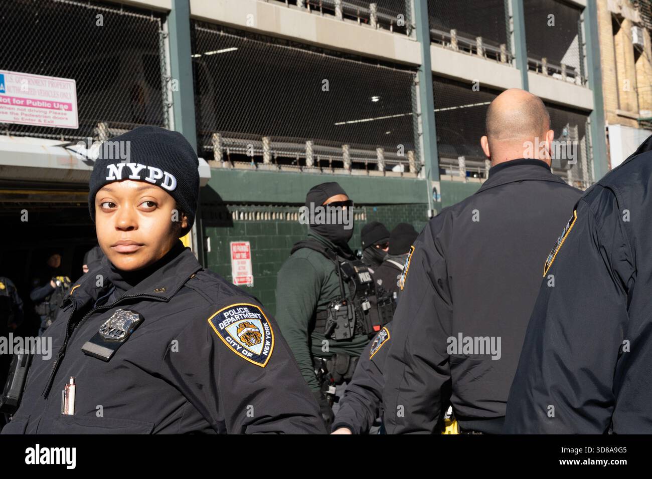NYPD and protestors outside an ICE raid in Chinatown, NY on Saturday ...