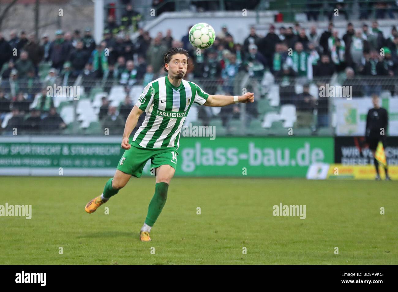 Valon Aliji (14, Chemie Leipzig) with the ball in view. Football ...