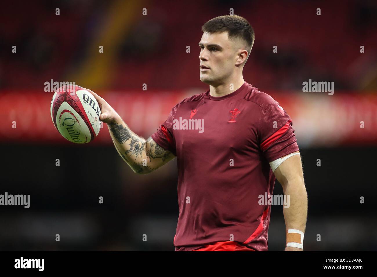 Joe Hawkins of Wales during the Quilter Nations Series 2025 match Wales ...