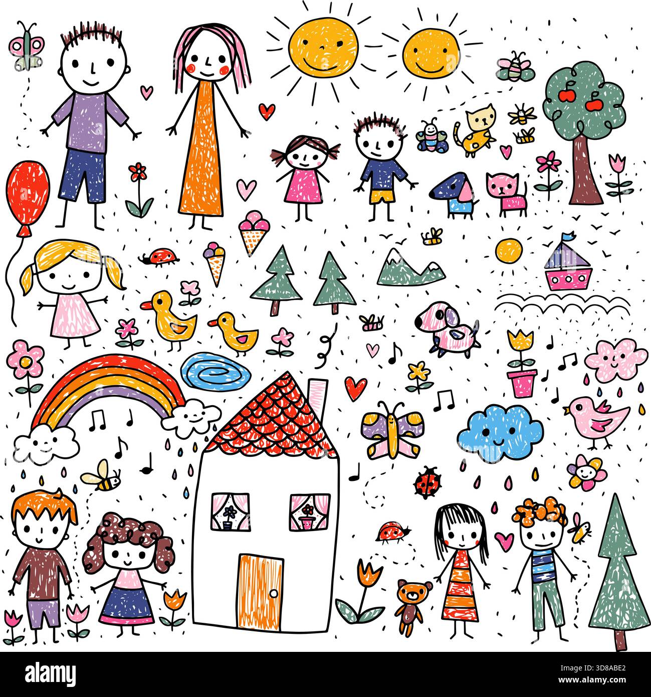 Stick figure girl cat hi-res stock photography and images - Alamy