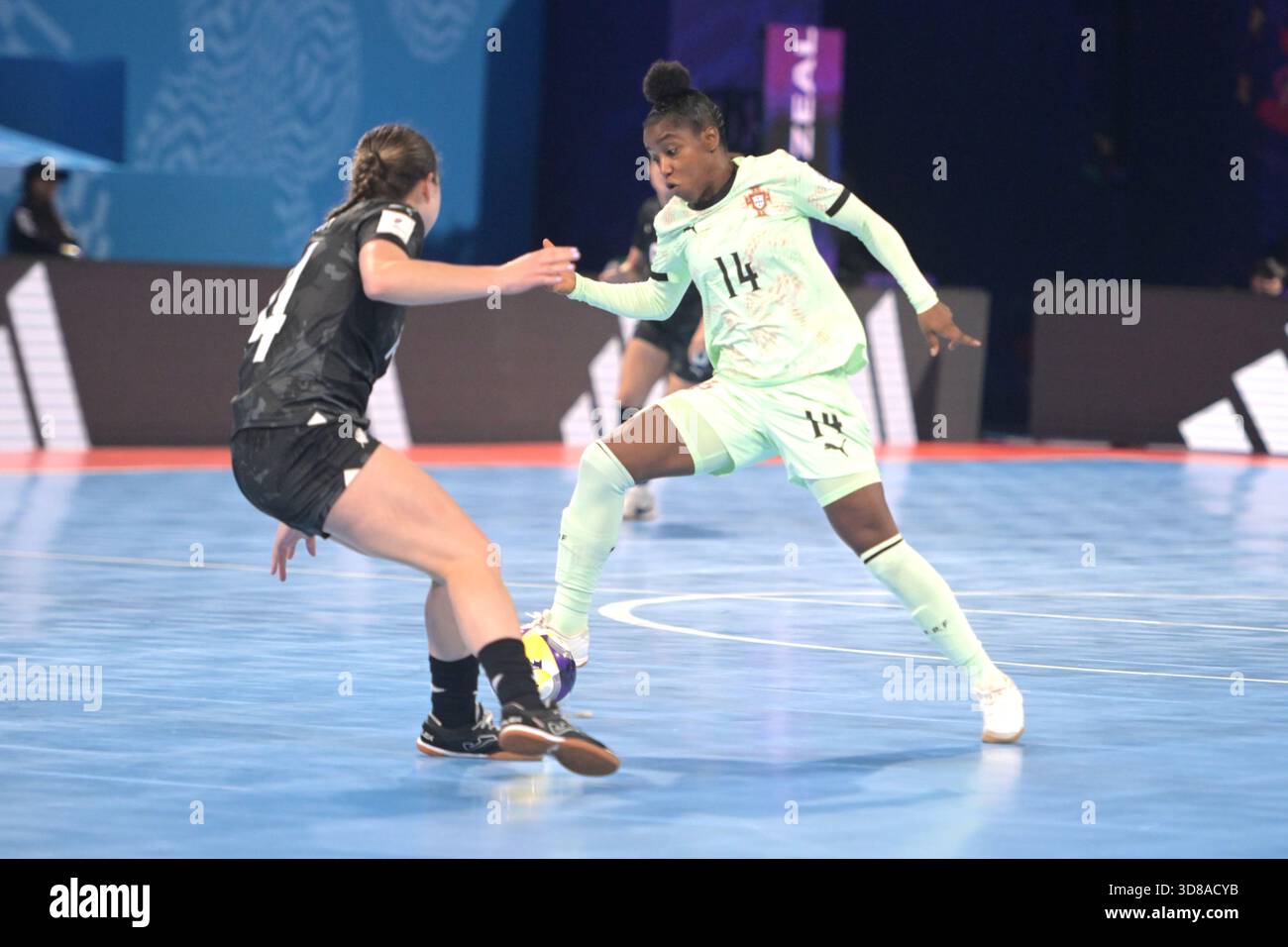 Lidia Patricia Moreira Fortes (R) of Portugal Women Futsal team and ...